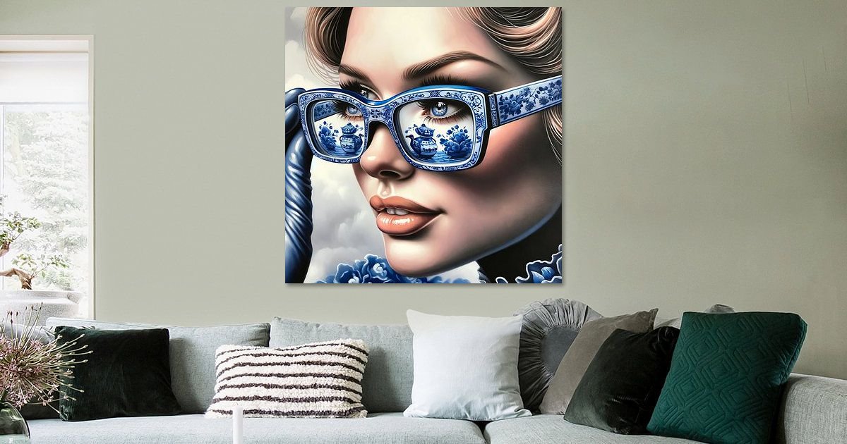 Delfts Blauw IV van Art Studio RNLD op canvas, behang en meer